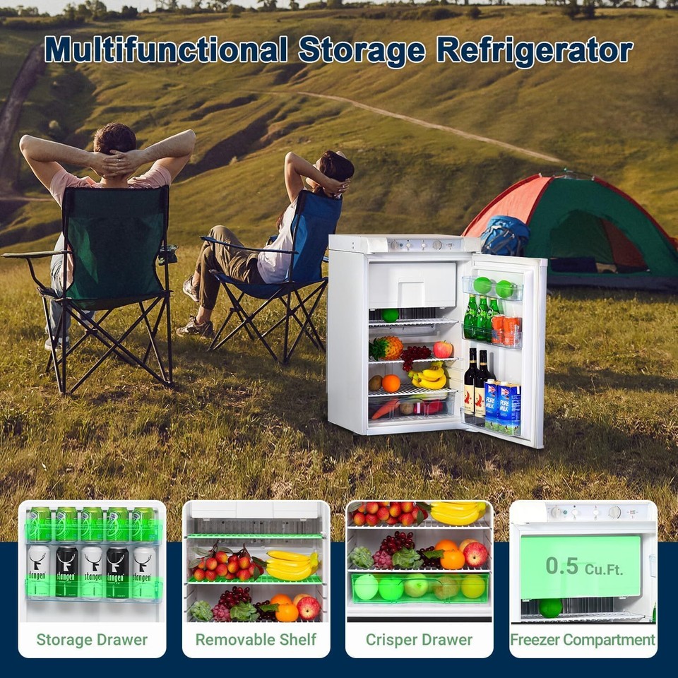 Smad 100L 3 Way 12V 240V Gas Fridge Freezer Camper Motorhome RV ...
