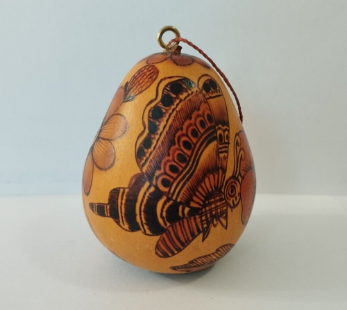 Peruvian Carving Gourd Ornament Christmas Tree Fine Handmade New Folck ...