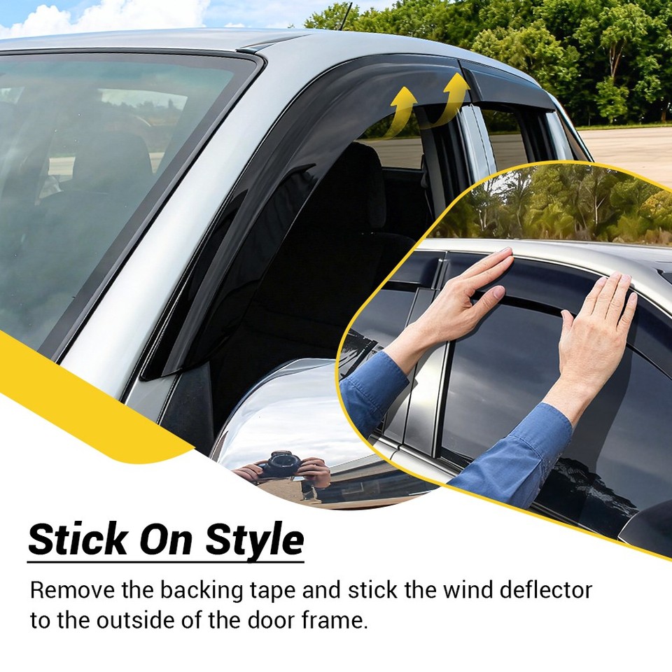 Black Bonnet Protector Wind Deflectors Rain Guard For Toyota Hilux 2005 ...