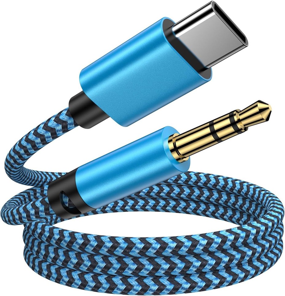 Samsung USB C to 3.5mm Audio Aux Jack Cable,3FT Type C Headphone Blue ...