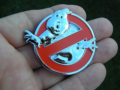 GHOSTBUSTERS CAR BIKE EMBLEM Chrome Metal Badge *UNIQUE* Ghost Busters ...