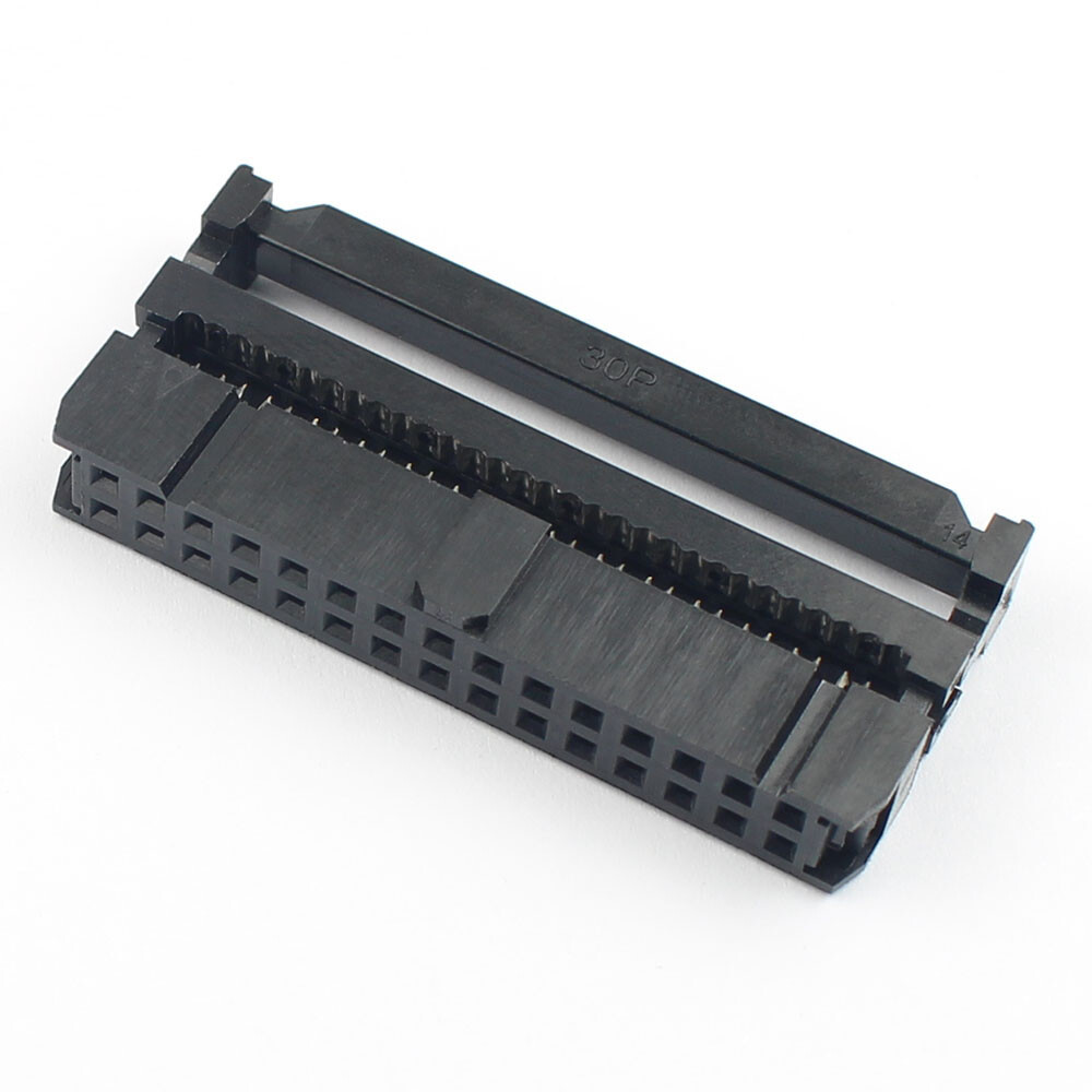 200Pcs Black 2.54mm Pitch 2x15 Pin 30 Pin IDC FC Female Header Cable ...