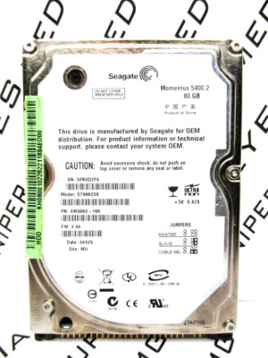 Seagate Momentus 5400.2 80GB ST98823A IDE 9W3883-188 Laptop Hard Drive ...