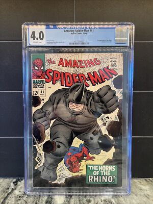 CGC 4.0 Amazing Spiderman #41 1st Appearance The Rhino 1966 Silver Age ...