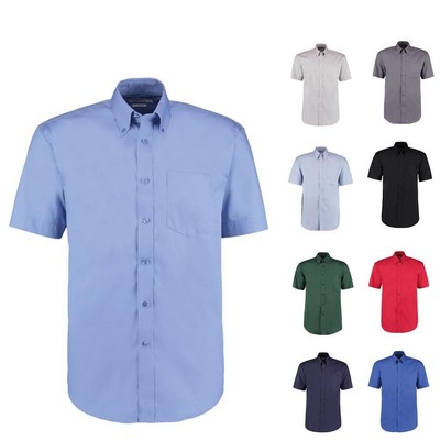 Mens Short Sleeve Shirt Office Work Formal Classic Fit Premium Oxford ...