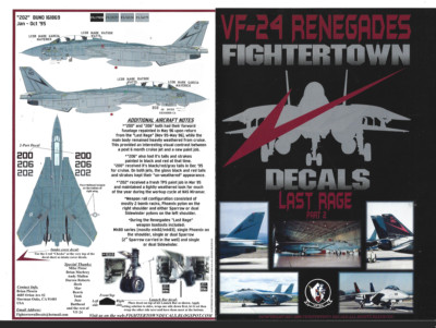 Fightertown F-14 Tomcat VF-24 Renegades Decals 1/48 002 | eBay