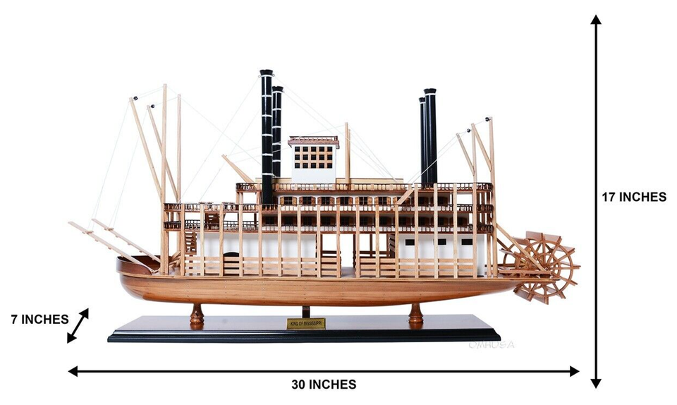 King Of Mississippi Paddlewheel Steamboat Wooden Riverboat Model 30 ...