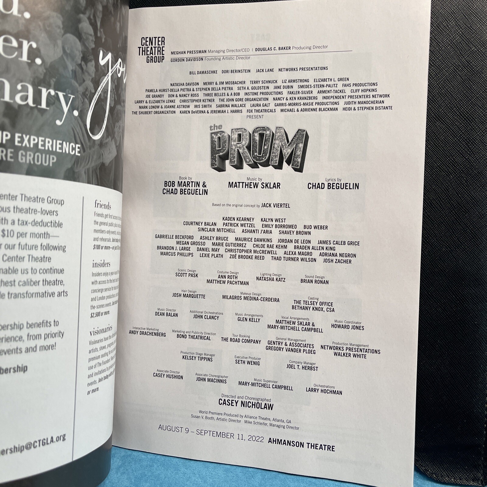 The Prom Tour Playbill August 2022 Ahmanson Theatre | eBay