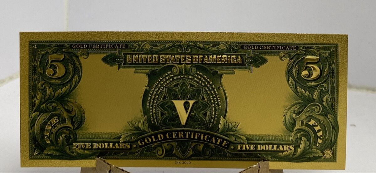 United States of America $5 24k Gold Foil Bill Native American Chief ...