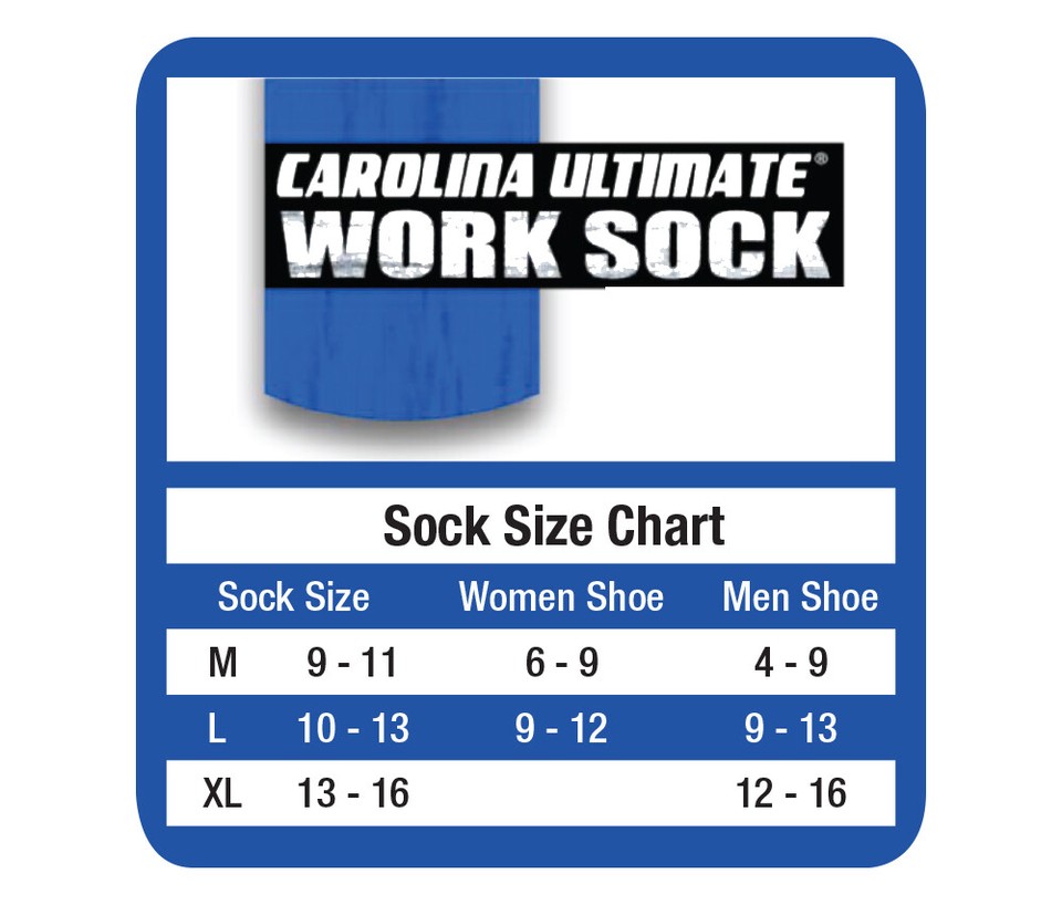 Carolina Ultimate Mens Big & Tall Cushion Sport Work Boot Crew Socks 3 ...