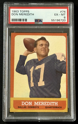 1963 Topps Football #74 DON MEREDITH PSA 6 EX-MT SP Dallas Cowboys MNF ...
