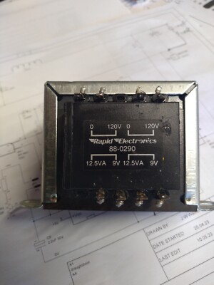 12VA 120/240Vac 9 - 0 - 9Vac secondary mains isolation transformer ...
