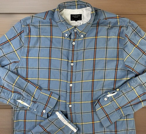 Rag & Bone Flannel Shirt Fit 2 Plaid Cotton Wool Blend Tomlin Men Sz M ...