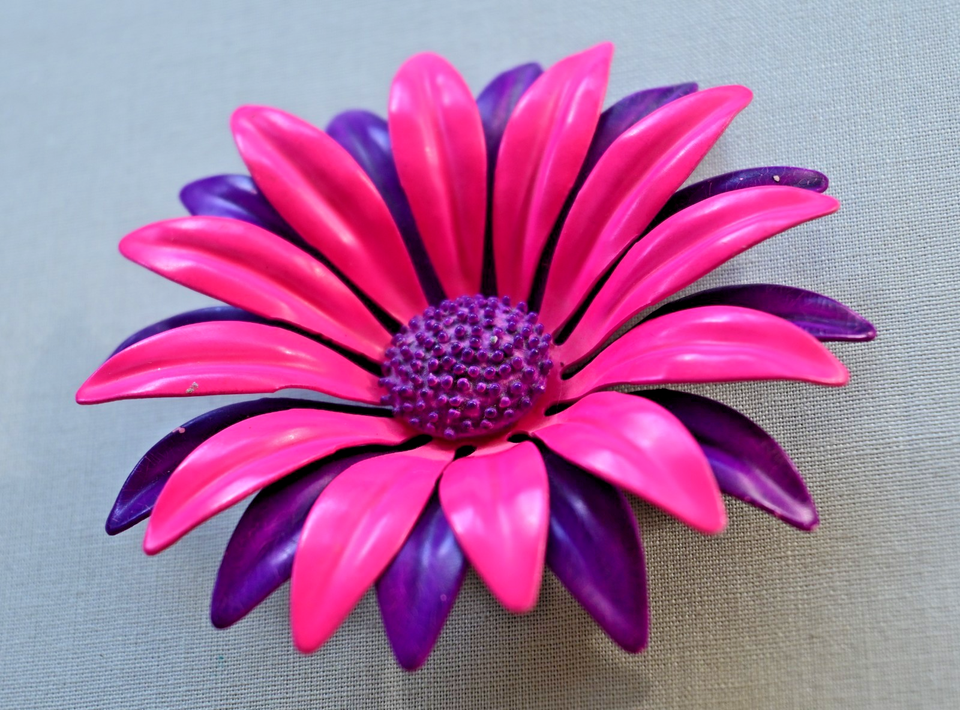 Vintage Large Enamel 1960s Retro Modern Flower Brooch Pin | eBay