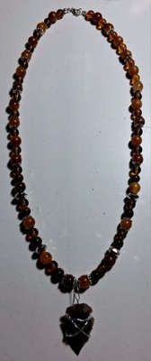 Amber & Tiger's Eye Stone Beaded Stone Arrowhead Amulet Necklace | eBay