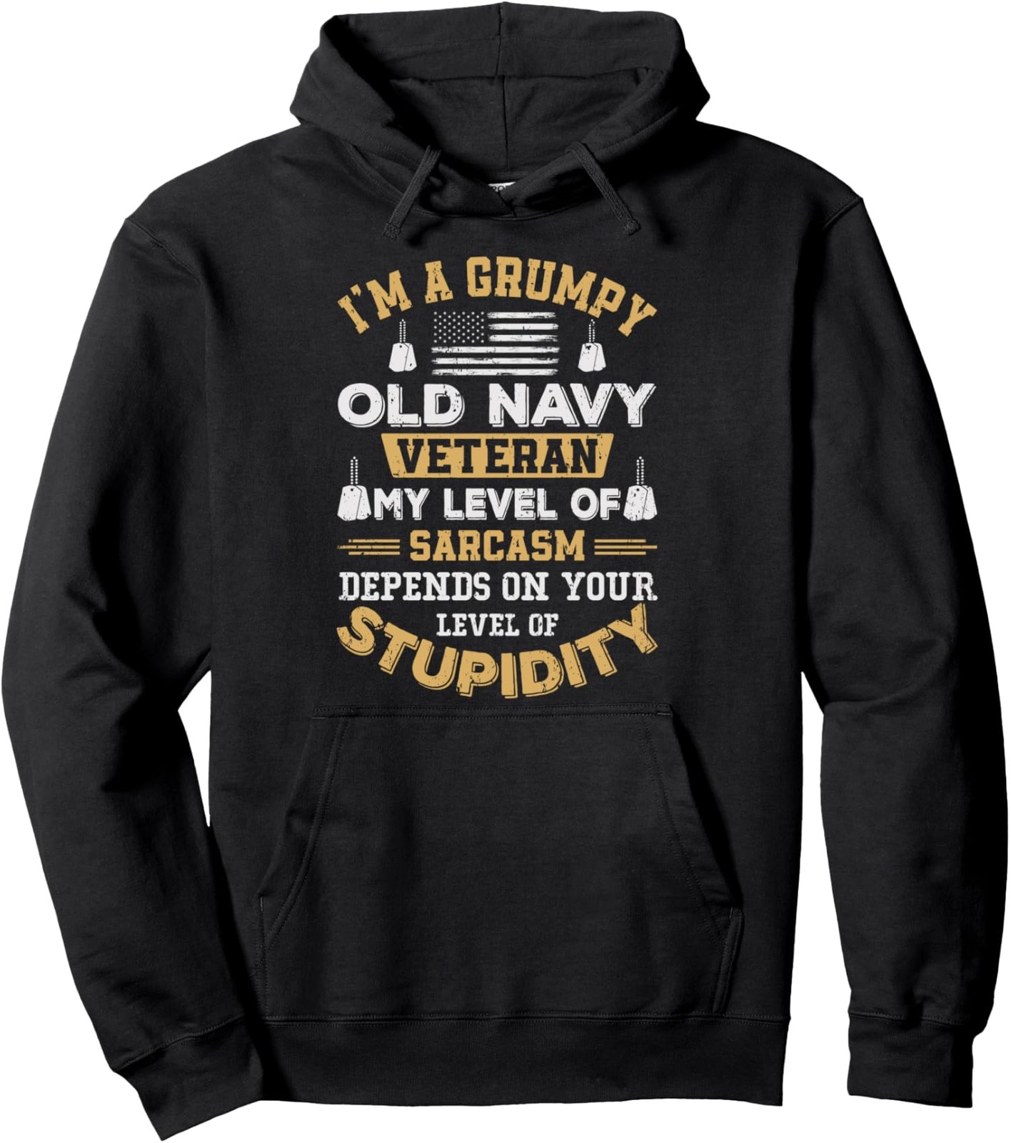 Grumpy Old Veteran Patriotic Funny Military Veteran Unisex Hooded ...