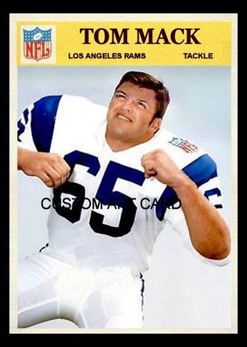 Tom Mack Los Angeles Rams 1966 Style Custom Football Art Card | eBay