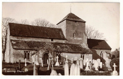 c1920 Real Photo PC: St James the Less Church & Graveyard, Lancing ...