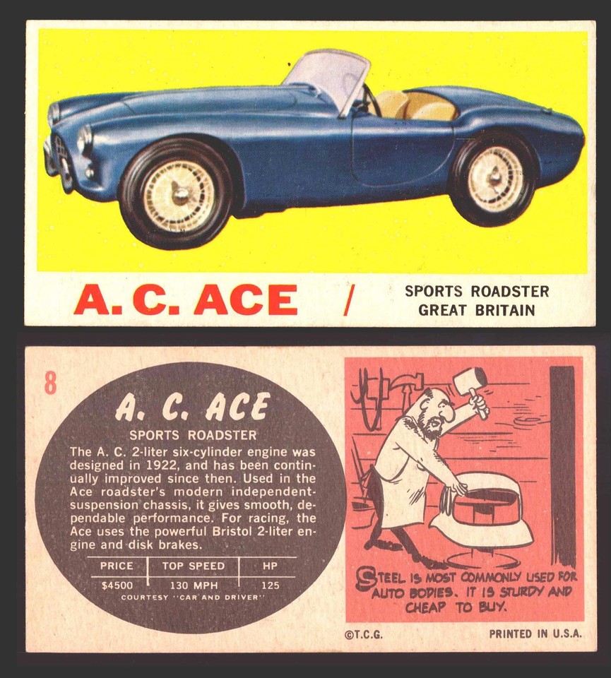 1961 Topps Sports Cars (White Back) Vintage Trading Cards #1-#66 You ...
