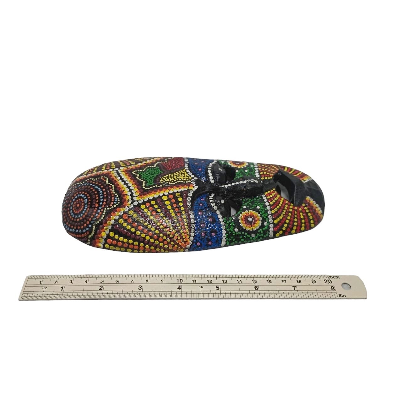 African Mask Dot Wooden Flower Hand Carved Painting Wall Hanging Folk ...
