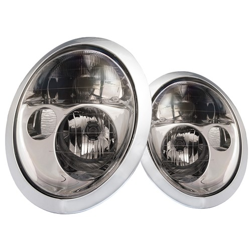 Headlight Halogen Set Chrome with Performance Lens Fits 02-2004 Mini ...