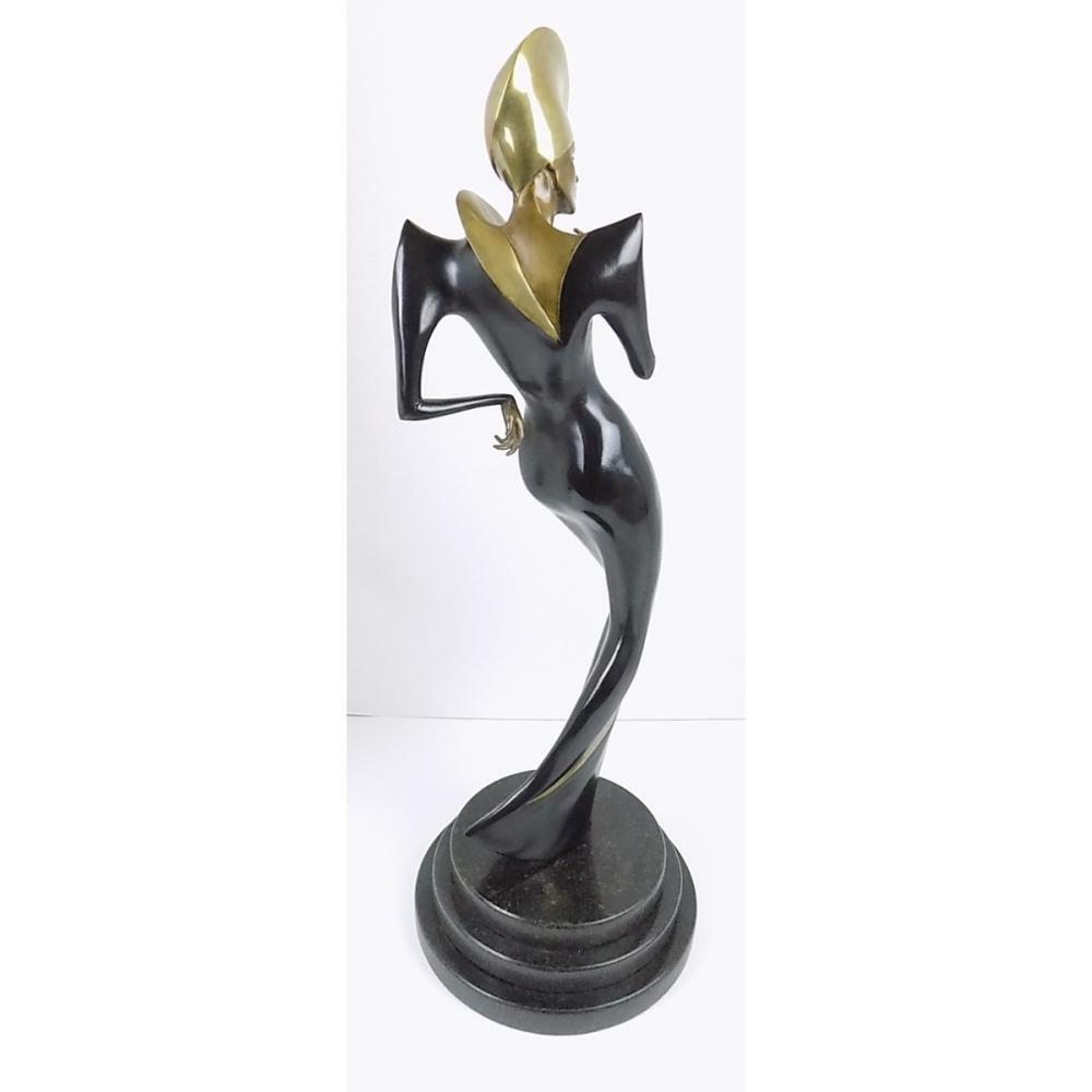 Ann Froman Sculpture Patinated & Gilt Bronze 22" H Woman of the World ...