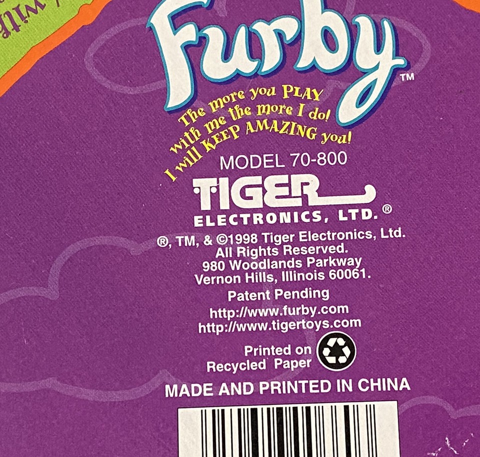1998 1st GEN "Leopard" Furby Original Pink & Gray Black Spots Brown ...