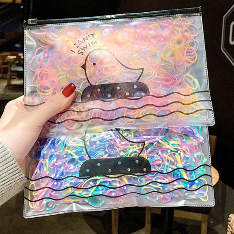 1000PCS Disposable Rubber Bands Elastic Hair Ties Rings Band Kids Girl ...