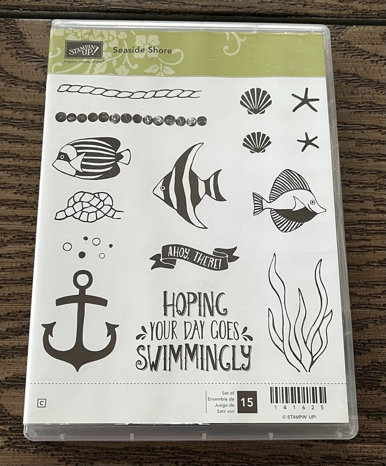 Stampin’ Up! Seaside Shore Stamp Set Fish Anchor Hope Your Day Goes ...