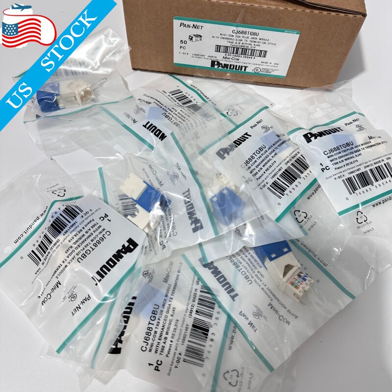 OEM Panduit Giga TX Cat6 Network jack White Green Red Yellow Blue Black ...