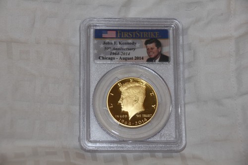 2014 50C Kennedy Half Dollar 50th Anniv. Gold Proof Coin PCGS PF70 DCAM ...