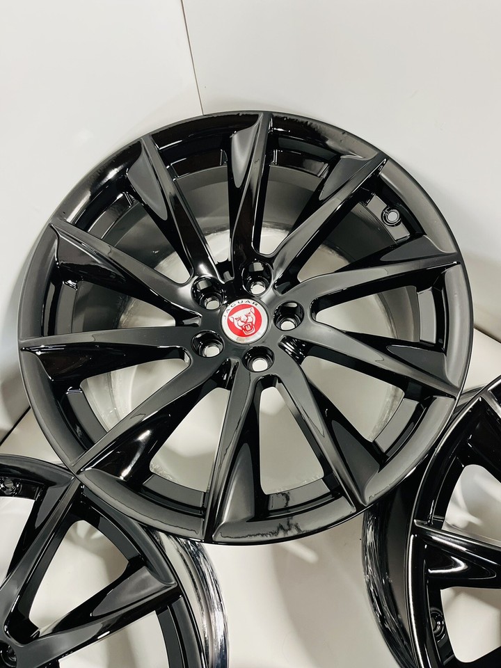 18” OEM FACTORY JAGUAR XF F-TYPE STAGGERED "VELA" WHEELS RIMS SET BLACK ...