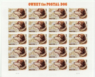 Owney The Postal Dog Sheet of 20 Current Rate Stamps Scott 4547 | eBay