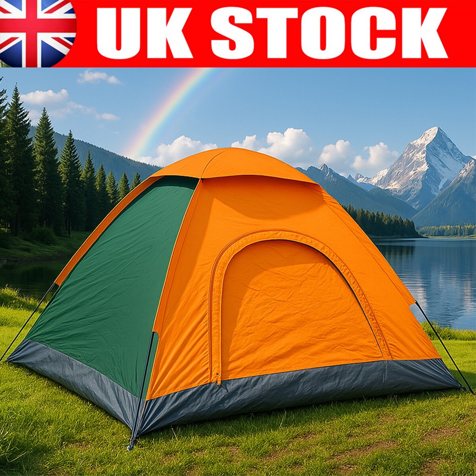 3-4X Man Automatic Instant Double Layer Pop Up Camping Tent Waterproof ...