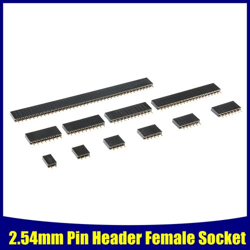 2.54mm Pitch PCB Pins Header Vertical Female Socket Connector Strip ...