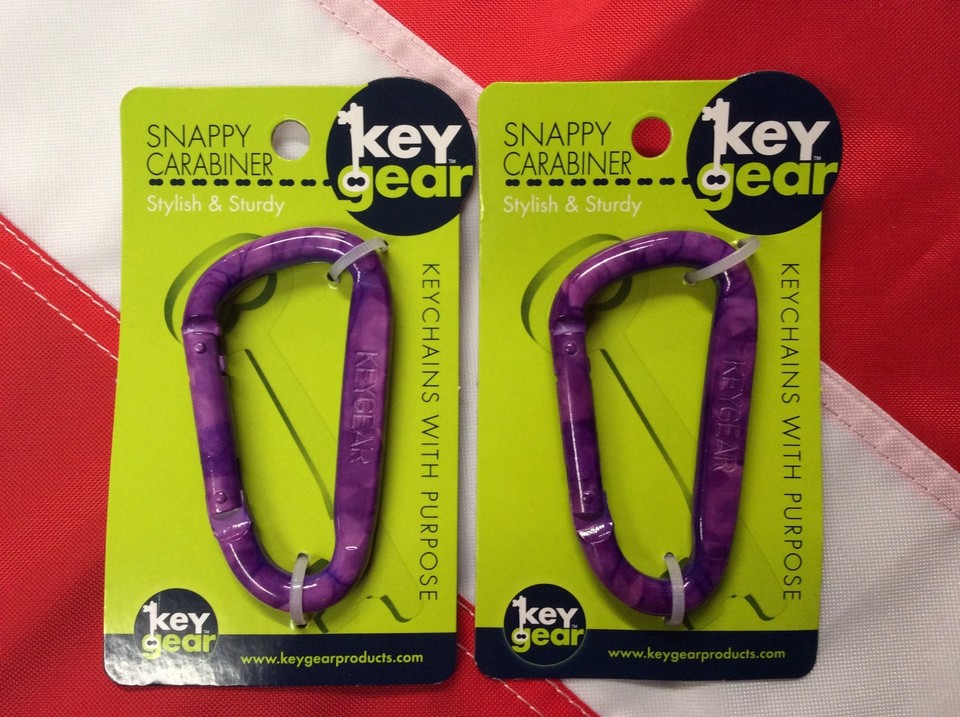 PURPLE key chain set of 2 carabiner GIFT emergency back to school gear ...
