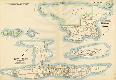 1914 PORTLAND, MAINE CLIFF ISLAND, FORTS LEVETT, GORGES & SCAMMEL COPY ...