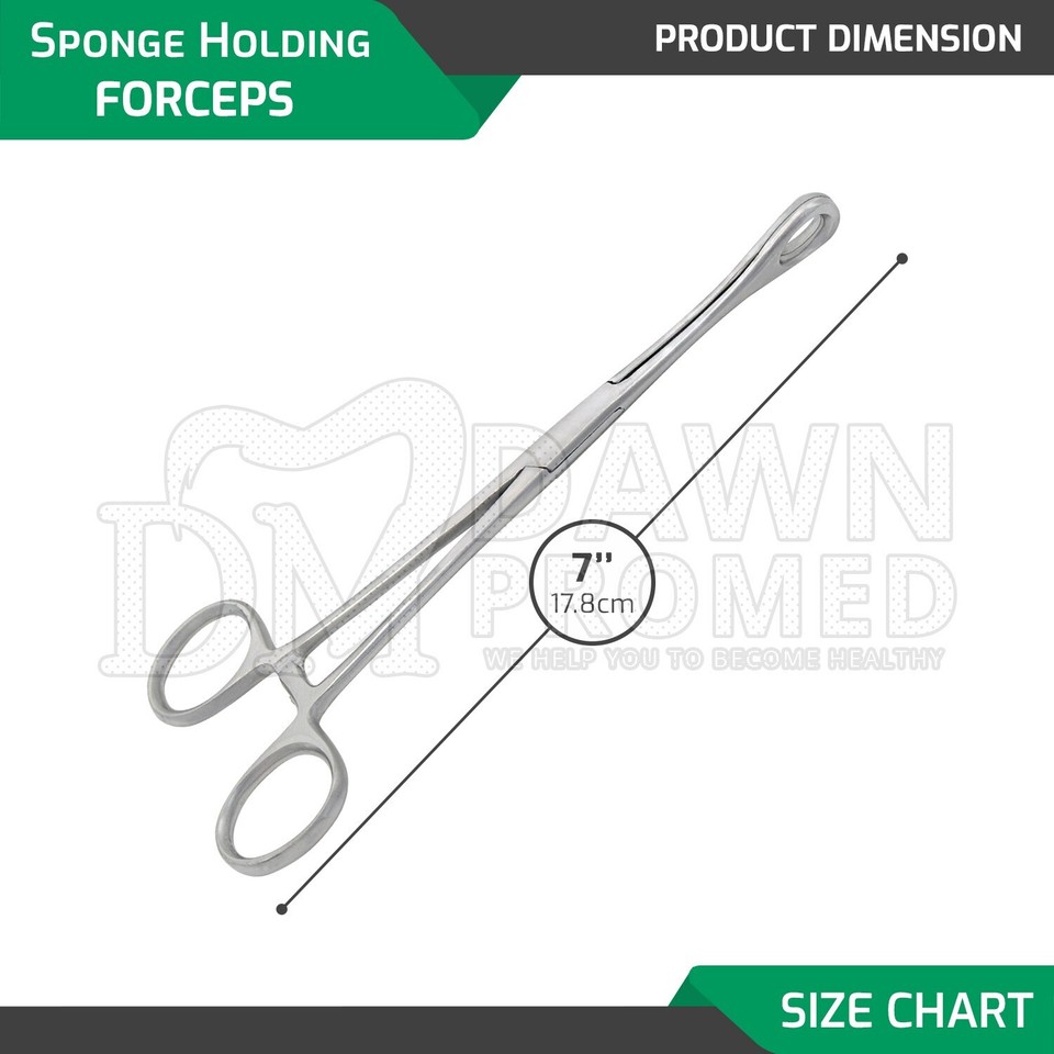 Sponge Forceps 7" Straight Smooth Body Piercing Kit Hemostat Clamp ...