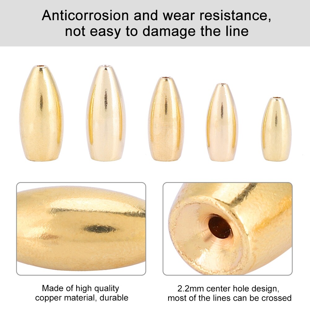 Durable Copper Fishing Brass Sinkers Lightweight Sinker Kit Set With ...