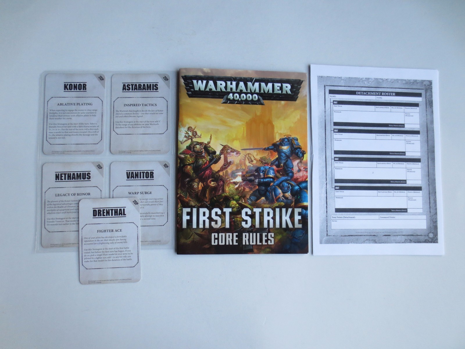 Warhammer 40k First Strike Core Rules 5 Fate of Konor Stratagem Cards ...