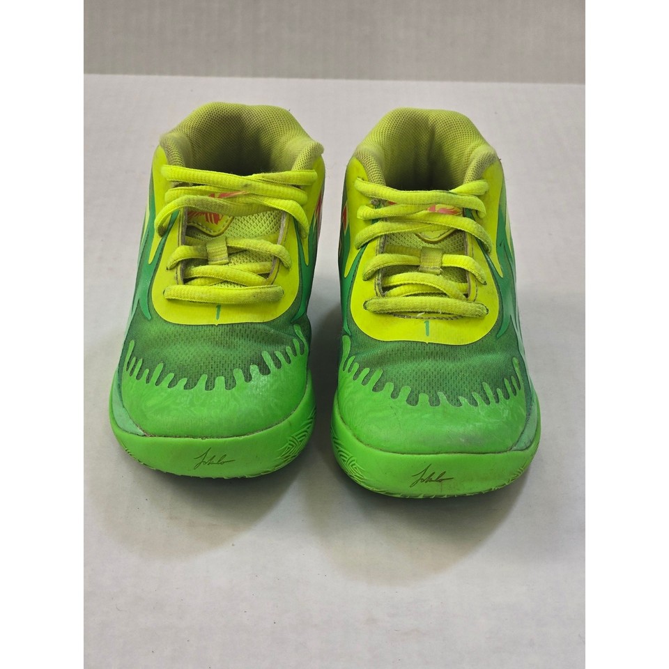 Puma Melo Ball x Nickelodeon MB.02 2 Slime JR Fluro Green Lime Youth Sz ...