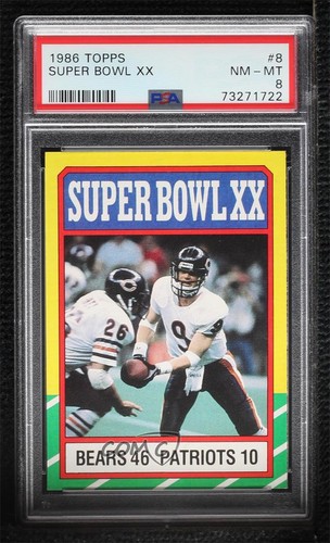 1986 Topps Jim McMahon Matt Suhey Super Bowl XX (C* on Copyright Line ...
