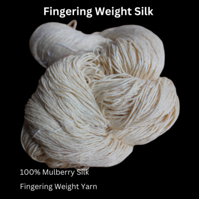 3 x 100 grams Hanks - Fingering Weight Silk Yarn - 1500 Yards - Natural ...