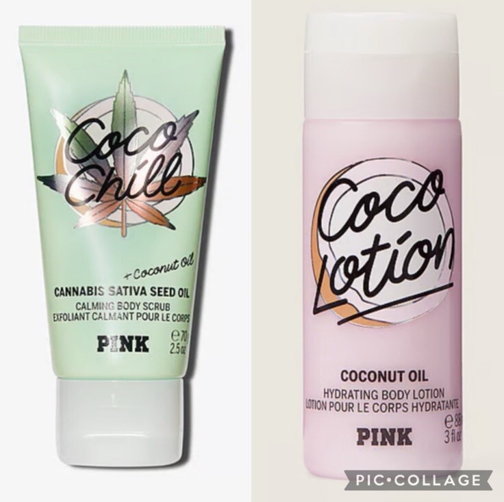 PINK Coco Chill Body Scrub & Body Lotion (2) Small | eBay