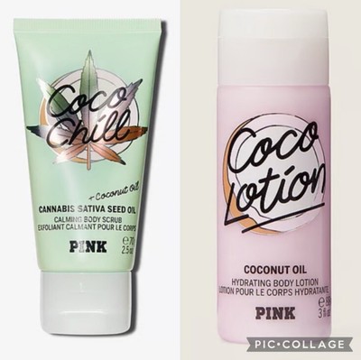 PINK Coco Chill Body Scrub & Body Lotion (2) Small | eBay