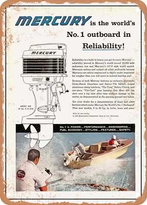METAL SIGN - 1960 Mercury is the World's No 1 Outboard in Reliability ...
