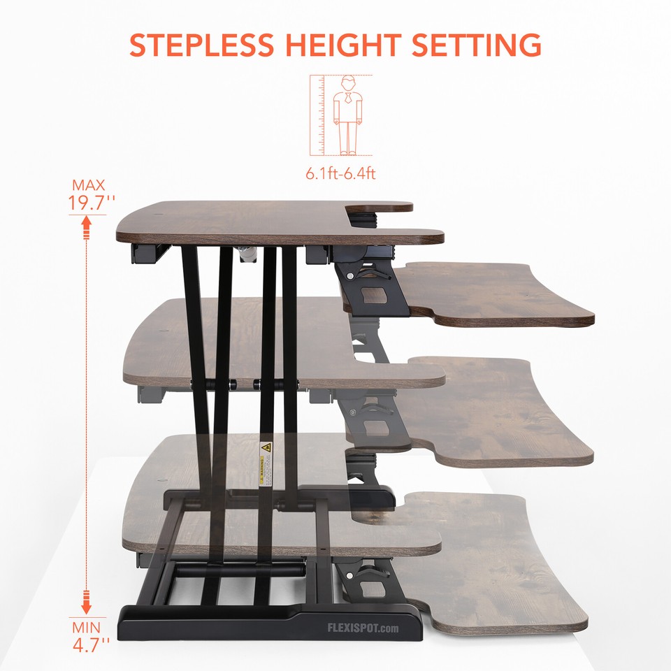 FlexiSpot 35" Standing Desk Riser Keyboard Tray Stand Up Desk Converter ...