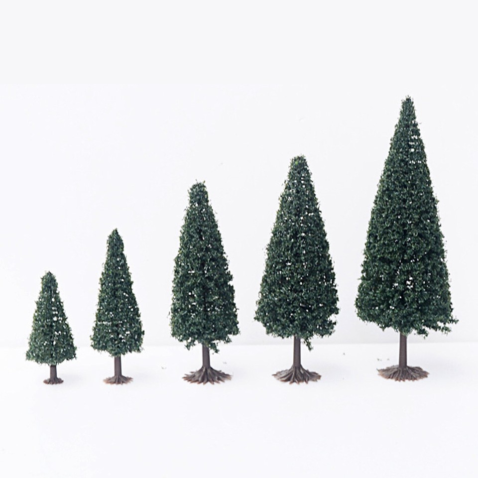 40/48pcs Miniature Scenery Model Pine Trees Deep Green Pines For HO O N ...