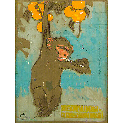 ADVERT DENTOL TOOTHPASTE HEALTH MONKEY BRANCH ORANGE BRUSH POSTER 30X40 ...