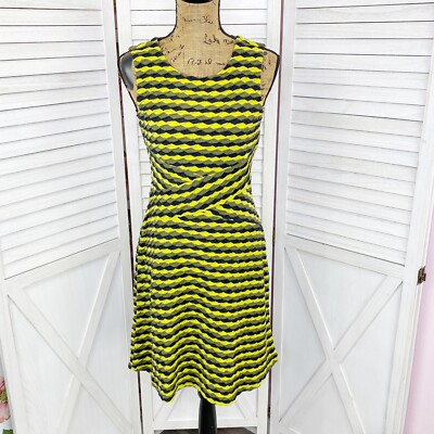 Spense Dress Womens 6 Striped Textured Knit Fit Flare Skater Sleeveless ...